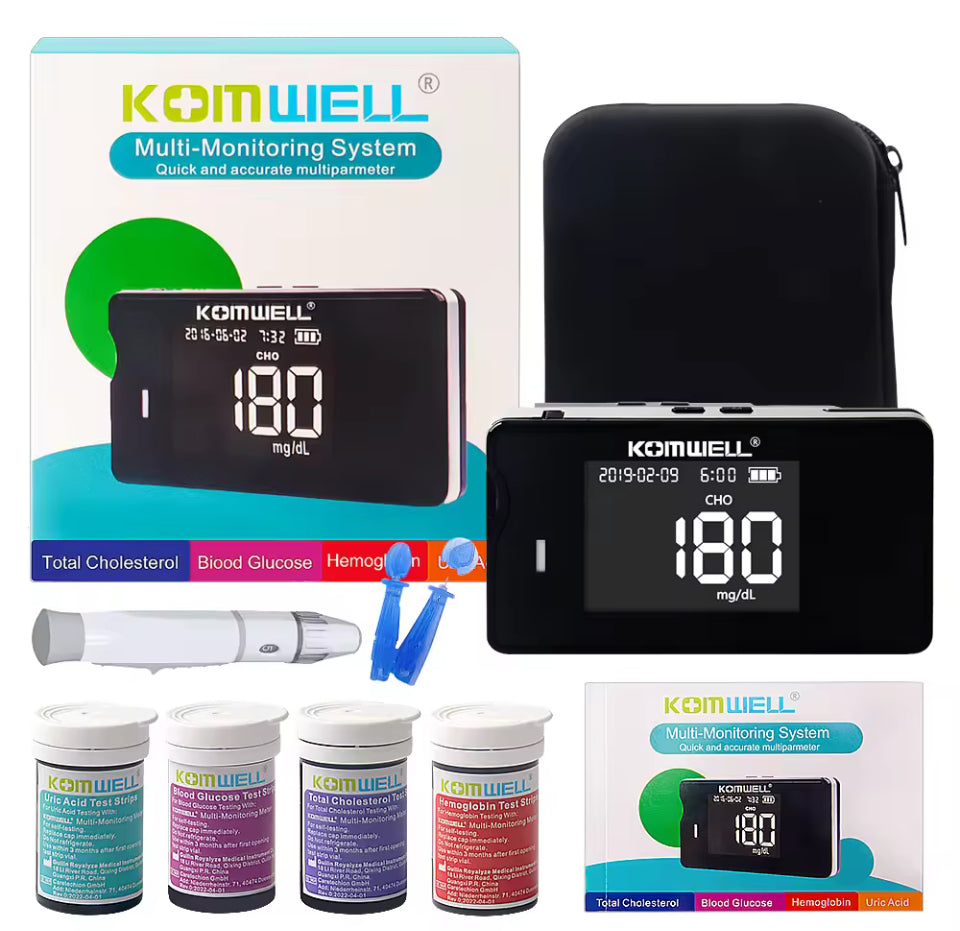 Komwell Multi Monitoring Meter 4in1 Test (Glucose, Cholesterol, Uric A ...