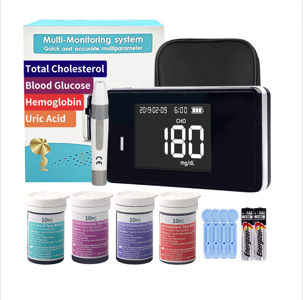 Accu-Answer Multi Monitoring Meter 4 in1 Test (Glucose, Cholesterol, U ...