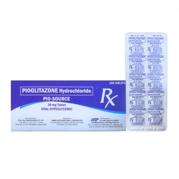 ACTOS ( Pioglitazone ) 30mg Tablet x 1 – XalMeds