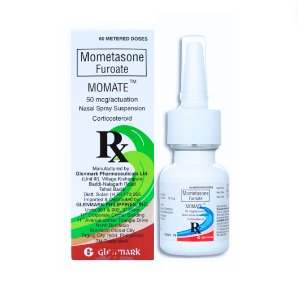 MOMATE Mometasone 50mcg (0.5%) 60 doses Nasal Aqueous Solution x 1 ...