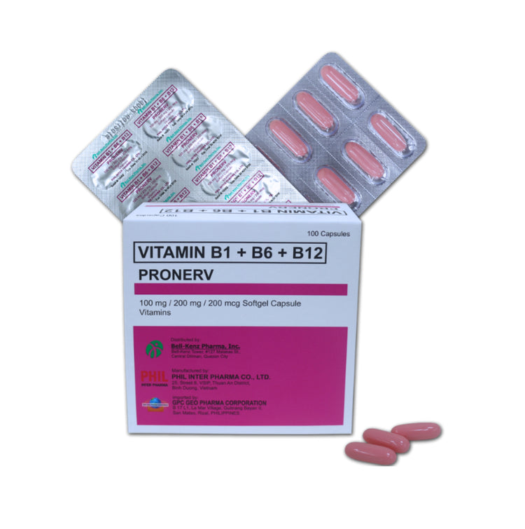 PRONERV (Vitamin B Complex B1, B16, B12 Forte 300mg/100mg/100mcg Capsu ...