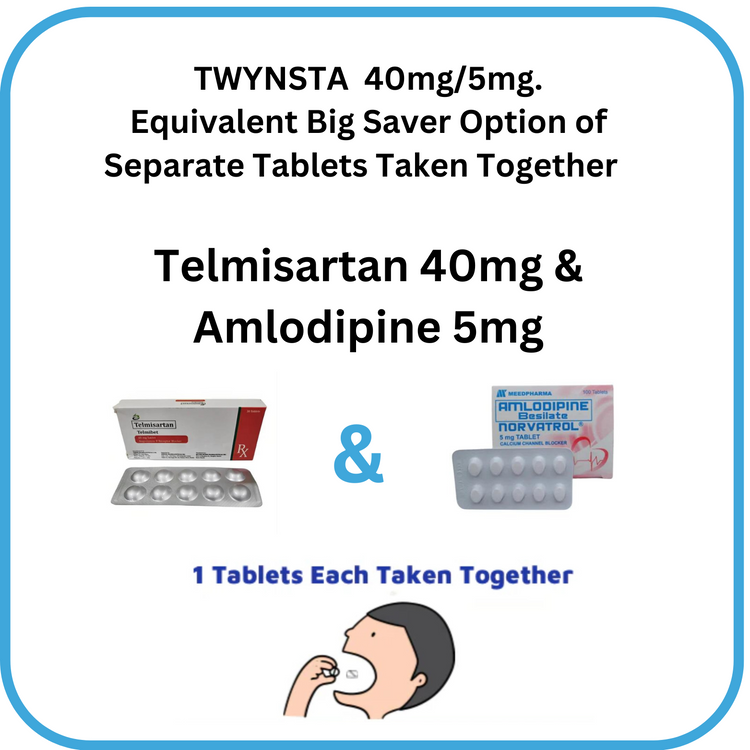Twynsta (Telmisartan + Amlodipine) 40mg./5mg. Tablet x 1 – XalMeds