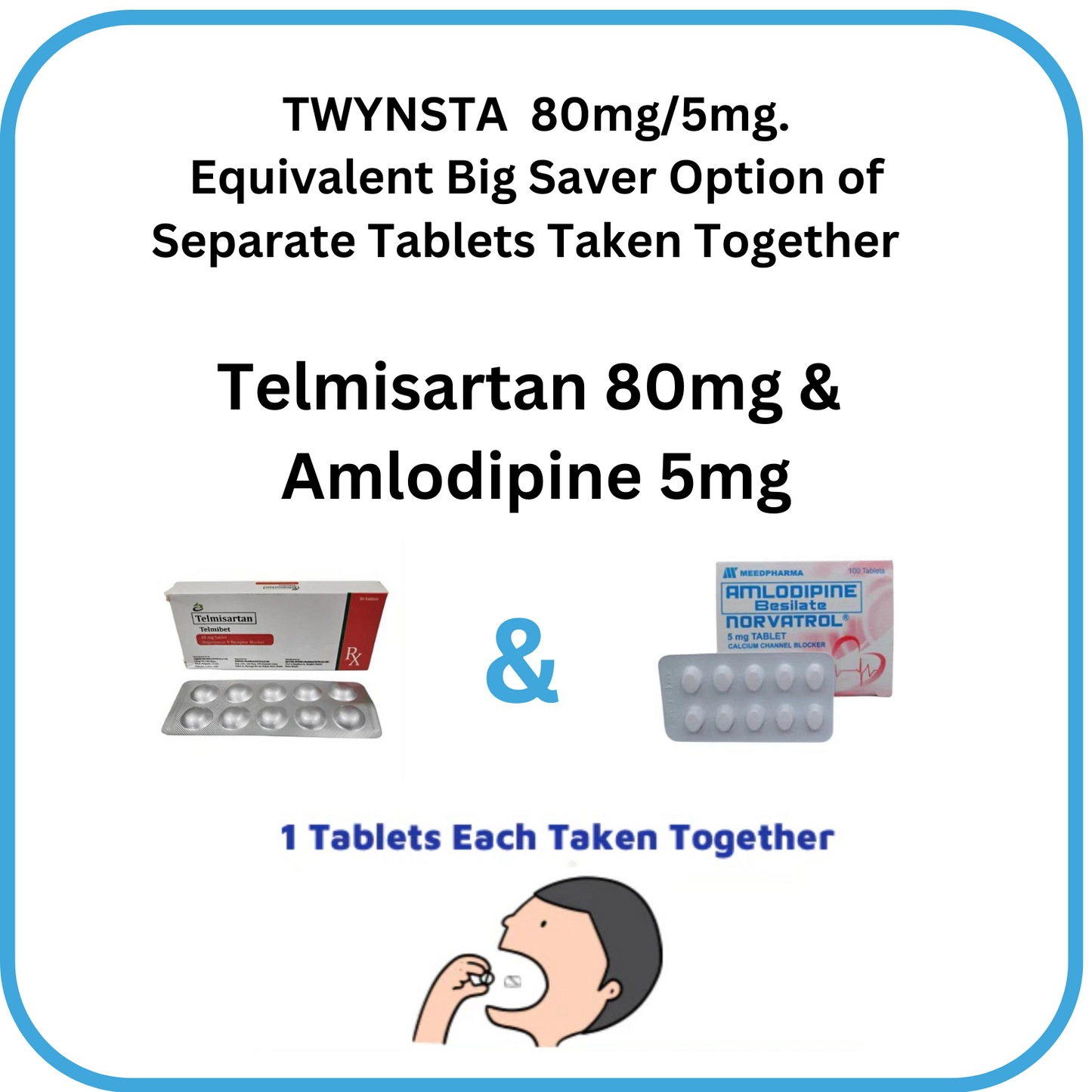 Twynsta (Telmisartan + Amlodipine) 80mg./5mg. Tablet x 1 – XalMeds
