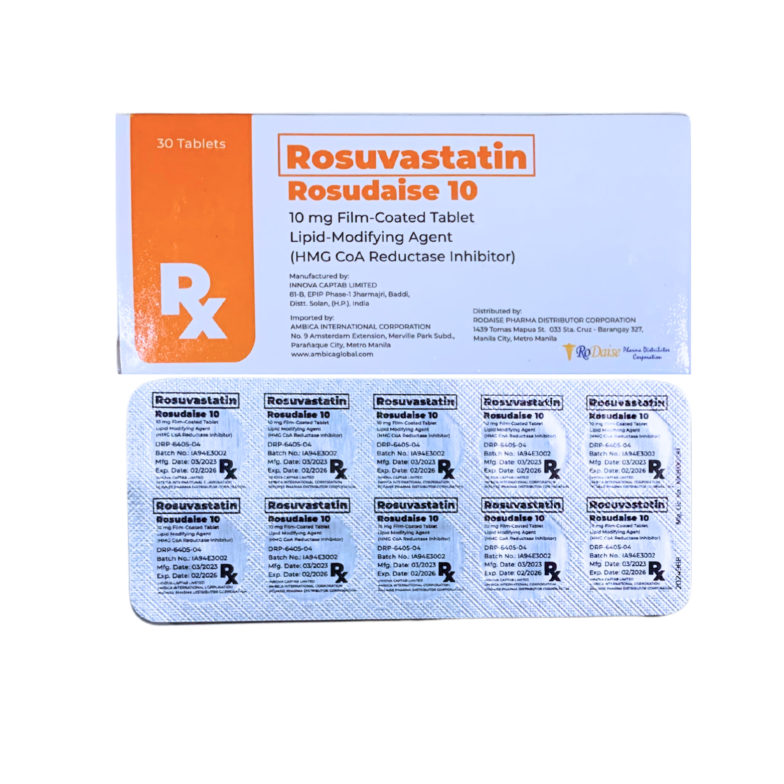 ATHERO Rosuvastatin 10mg Tablet x 1 – XalMeds
