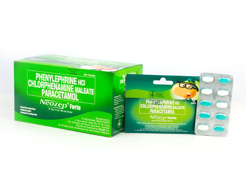 NEOZEP ( Phenylephrine HCl Chlorphenamine Maleate Paracetamol) Tablet ...