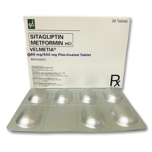 VELMETIA Sitagliptin + Metformin 50mg/500mg. Tablet x 1s – XalMeds